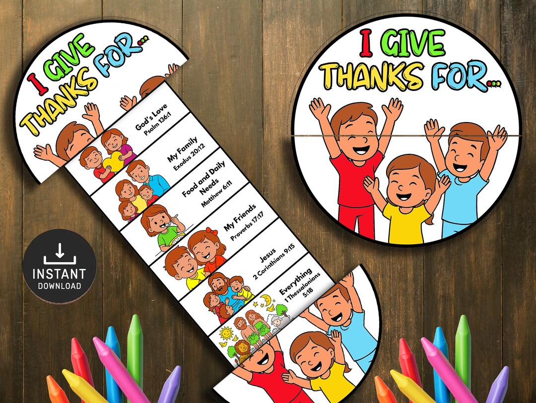 Thanksgiving Bible Craft for Kids, Sunday School Activity (digital ...