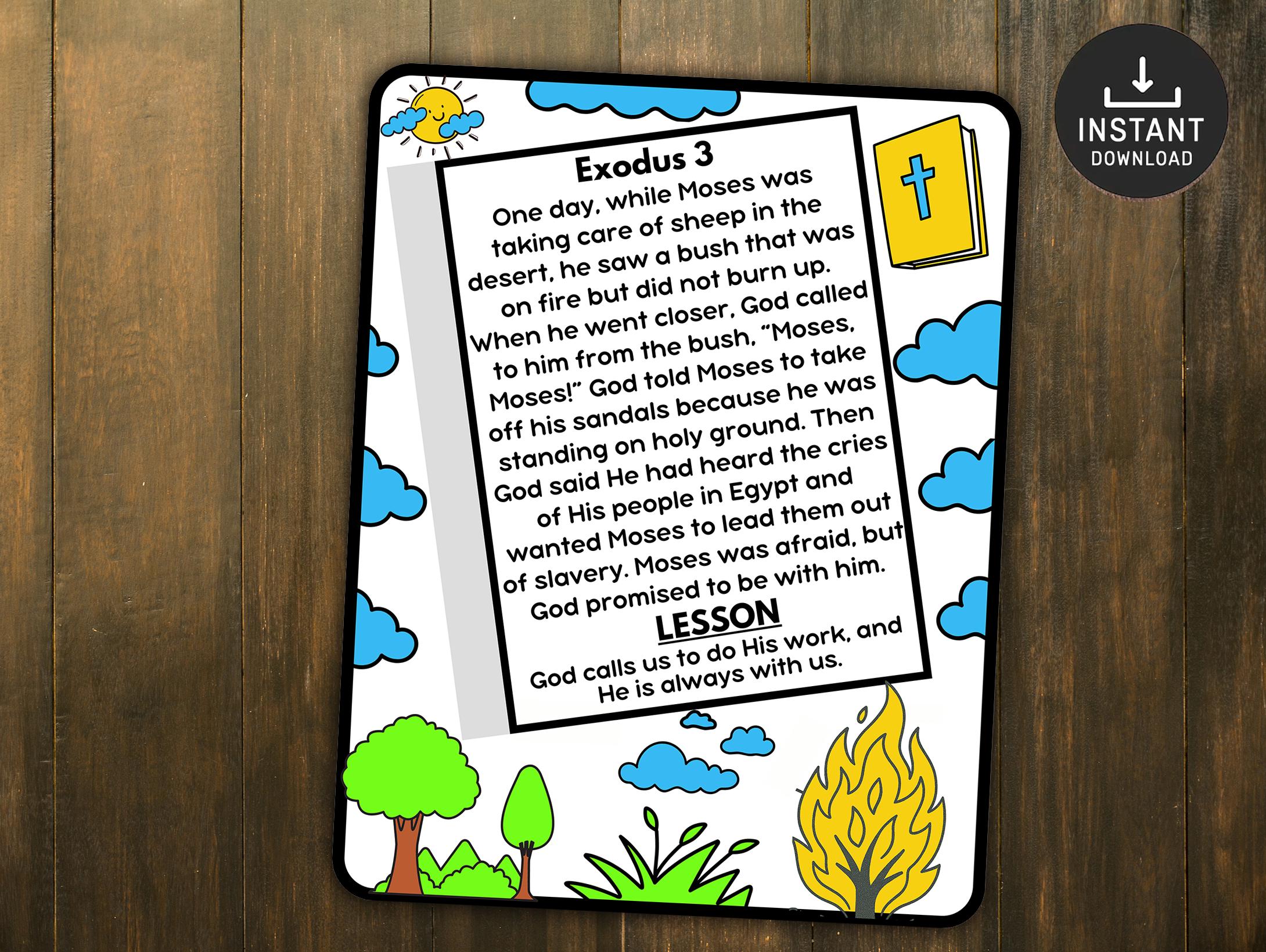 God Calls Moses Mini Book, Kids Bible Lesson, Sunday School, Bible ...