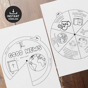 The Good News, Coloring Wheel, John 3:16, Bible Activity, Gospel, Kids ...