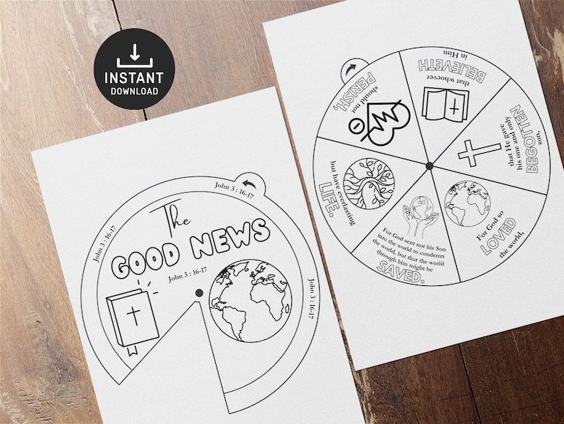 The Good News, Coloring Wheel, John 3:16, Bible Activity, Gospel, Kids ...