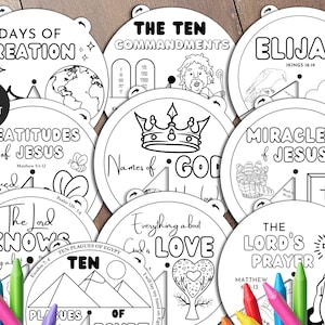 Coloring Wheel, Printable Bible Activity, Watercolor, Kids Bible Lesson ...
