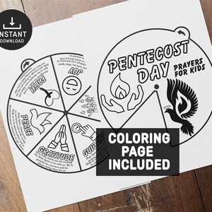 Pentecost Prayers, Coloring Wheel, Acts 2 Bible Lesson, Sunday School ...