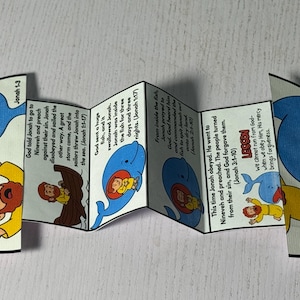 Jonah and the Whale Folding Surprise Bible Craft, Kids Bible Lesson ...