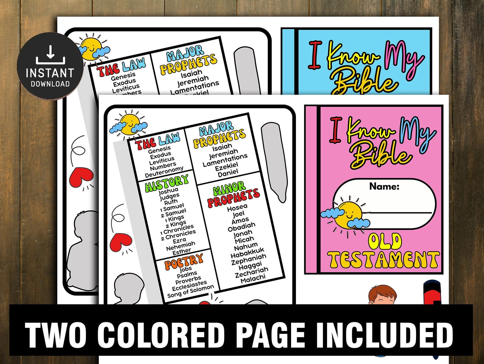 Books of the Bible Mini Book, Old & New Testament, Bible Activity, Kids ...