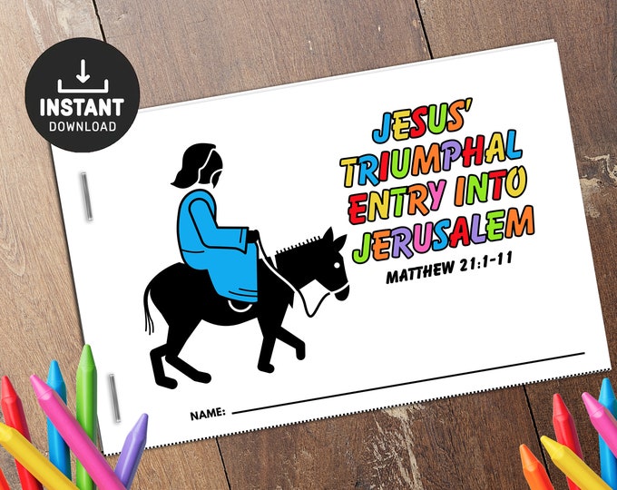 Palm Sunday Activity, Jesus Triumphant Entry to Jerusalem Sunday School ...
