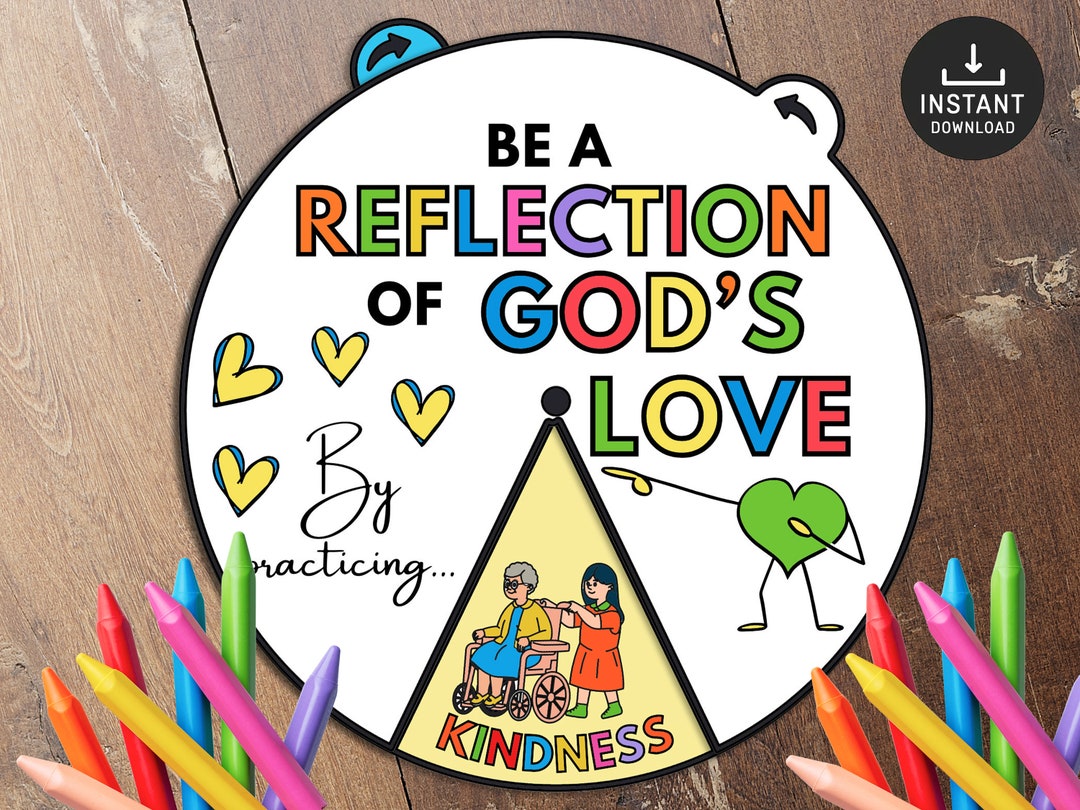 God is Love Coloring Wheel, Printable Bible Activity, Watercolor, Kids ...
