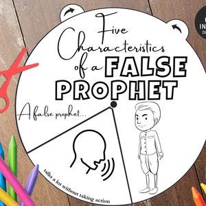 True and False Prophet Coloring Wheel, Printable Bible Activity ...