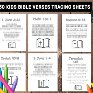 30 Bible Verses Tracing Sheets | Digital Download Tracing Practice ...