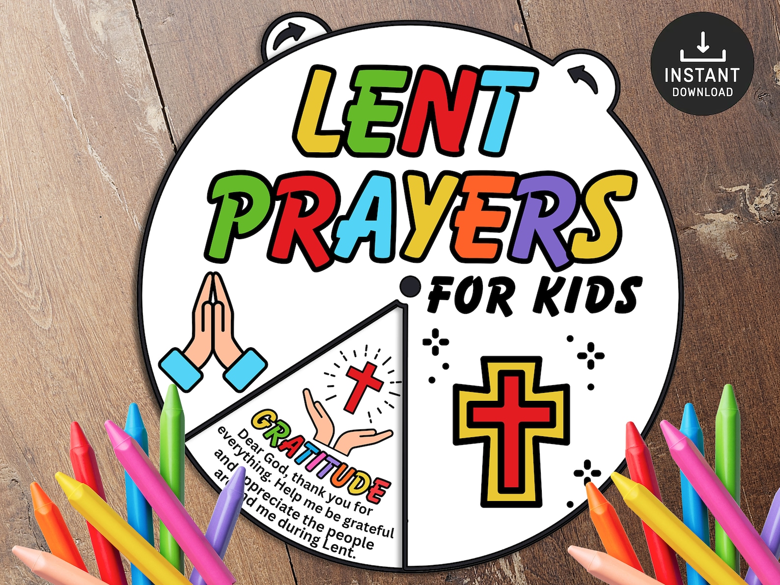 Lent Prayer Coloring Wheel, Lent Activity for Kids, Ash Wednesday Bible ...