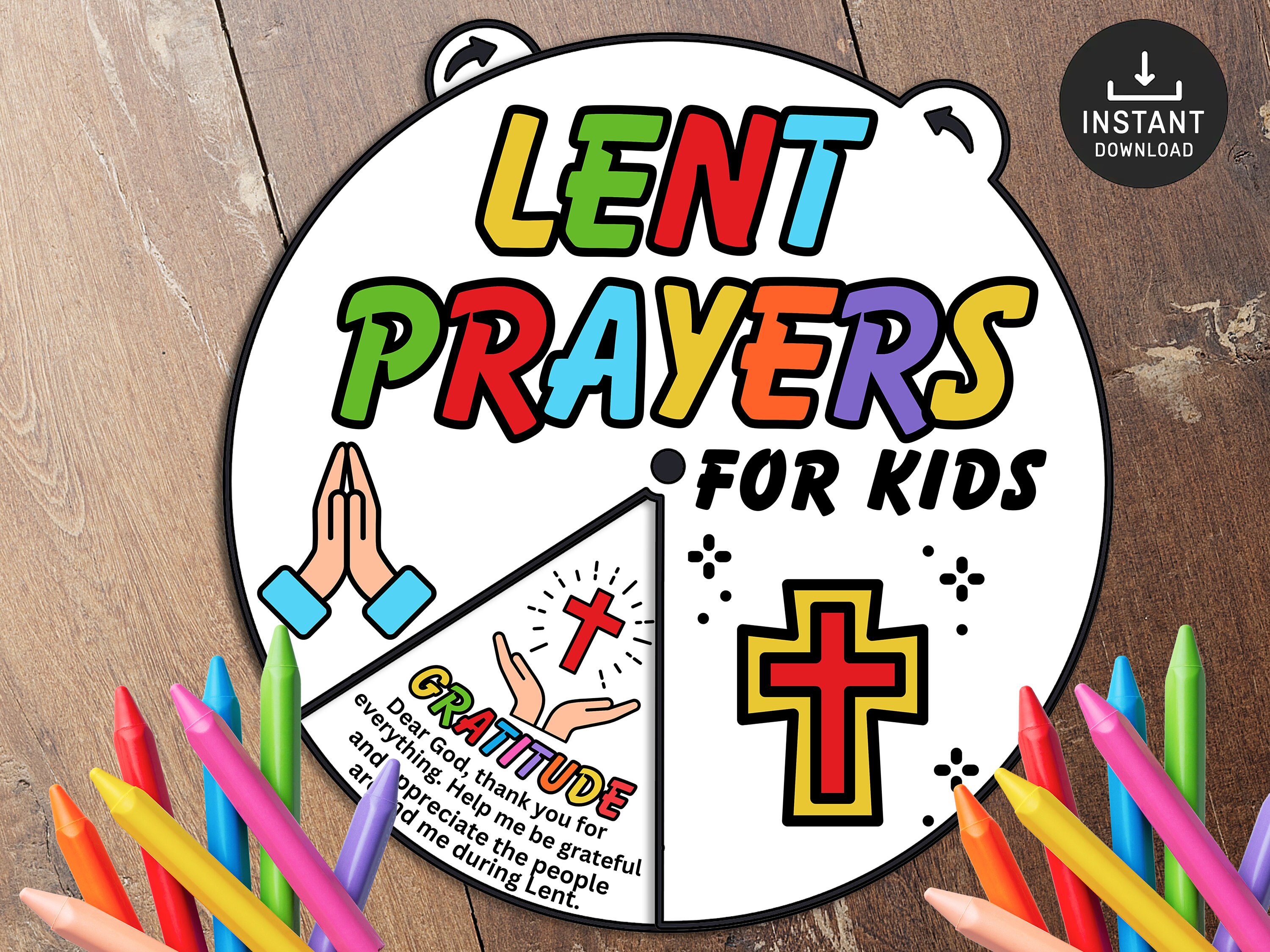 Lent Prayer Coloring Wheel, Lent Activity for Kids, Ash Wednesday Bible ...