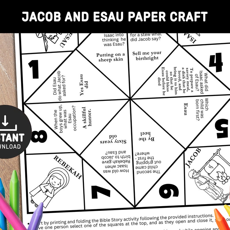 Jacob and Esau Craft - Etsy