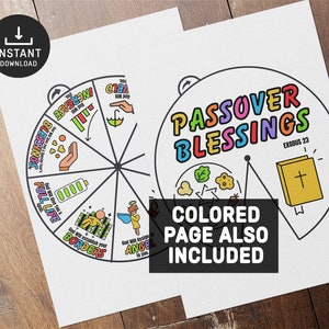 Passover Blessings Coloring Wheel, Passover Craft, Passover Activity ...