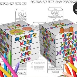 Books of the Bible, Old & New Testament Coloring Cube, Bible Activity ...