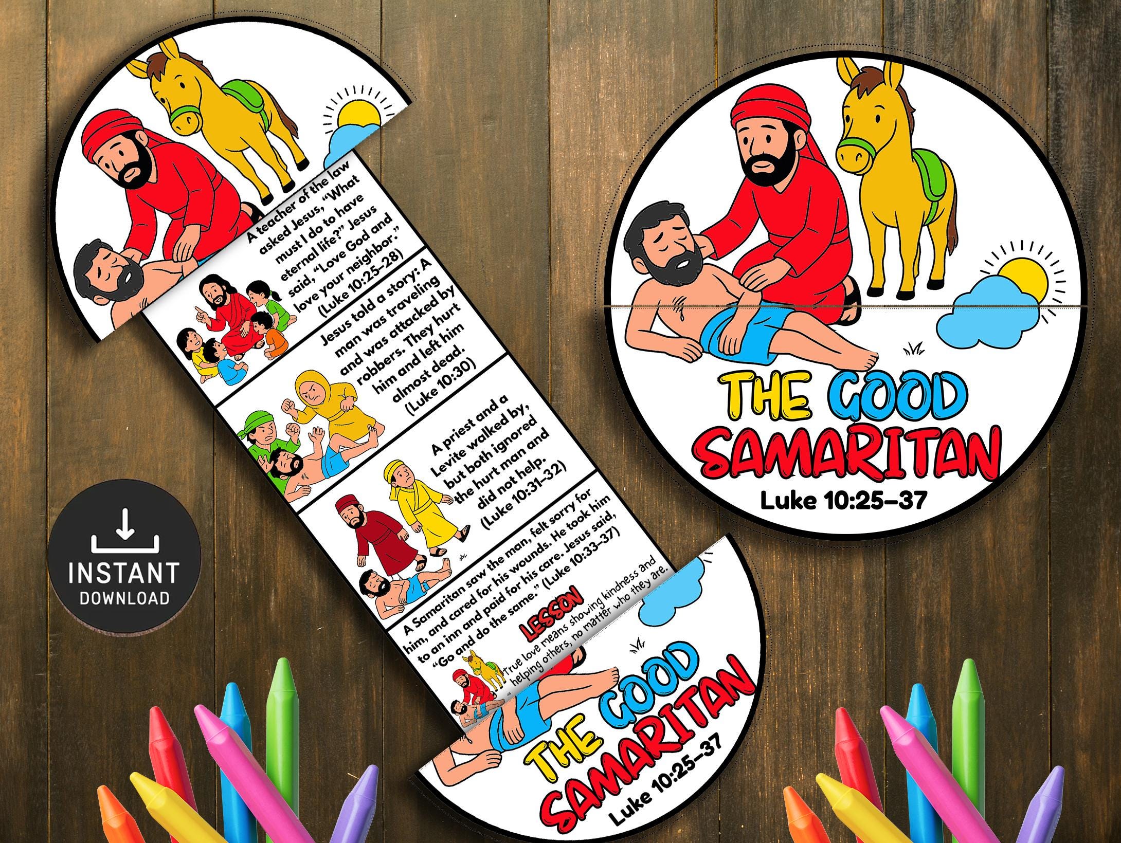 Good Samaritan Bible Story Craft, Folding Surprise, Sunday School ...