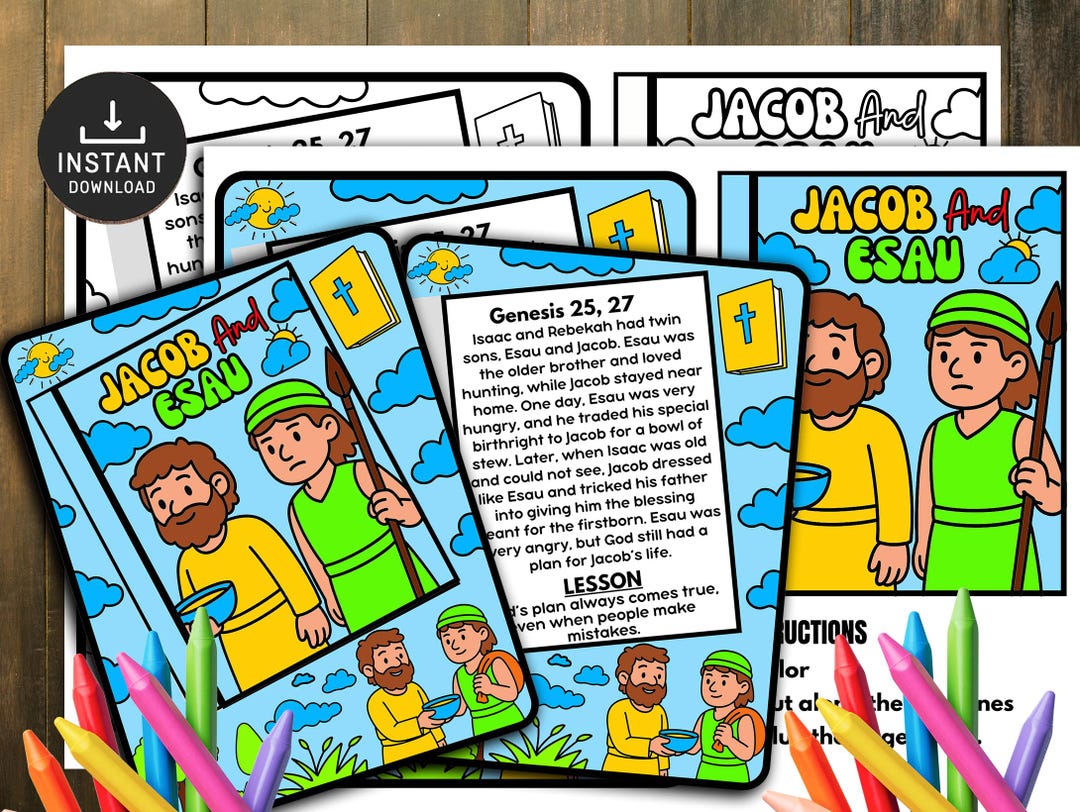 Jacob and Esau Bible Story Craft: Sunday School Activity (digital ...