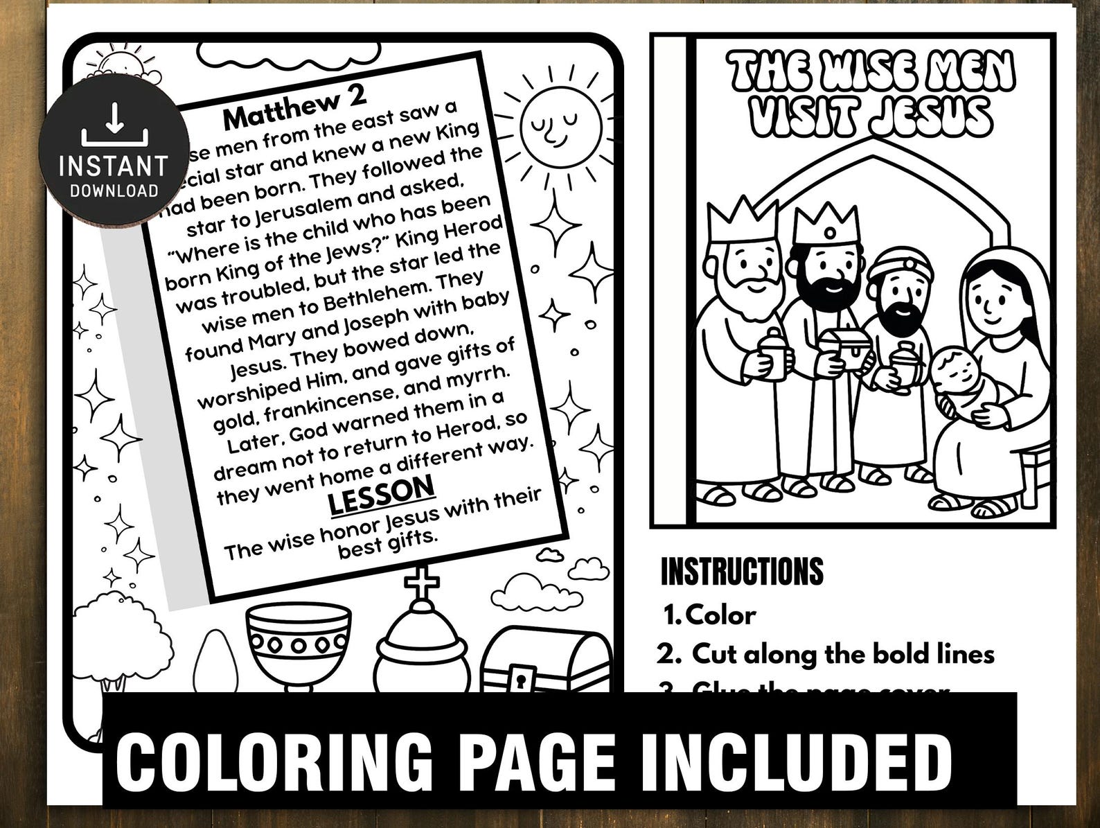 Wisemen Visit Jesus Mini Book, Bible Story Activity (digital Download ...