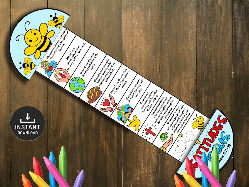 Beatitudes of Jesus Craft, Kids Bible Lesson (digital Download) - Etsy