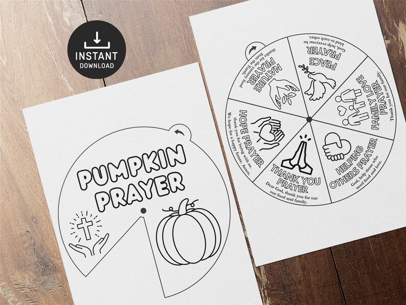 Pumpkin Prayer for Halloween Coloring Wheel, Bible Activity, Kids Bible ...