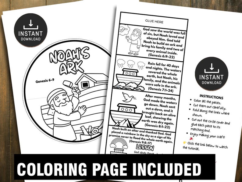 Noah's Ark Mini Book, Bible Story Craft (digital Download) - Etsy