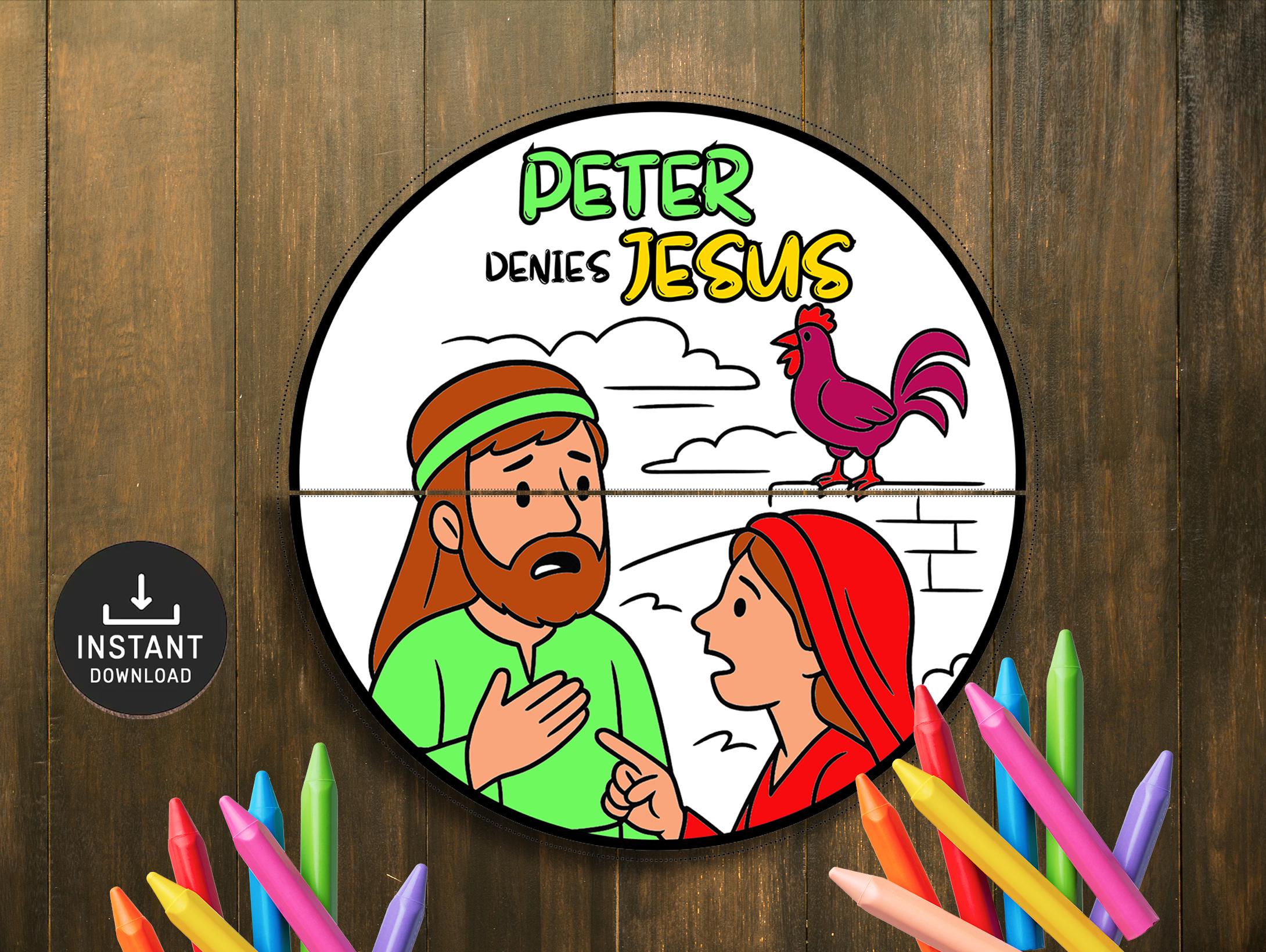 Peter Denies Jesus Folding Surprise Bible Story Craft, Kids Bible ...
