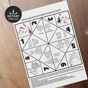 David and Goliath Paper Craft, Bible Story Activity, Sunday School ...