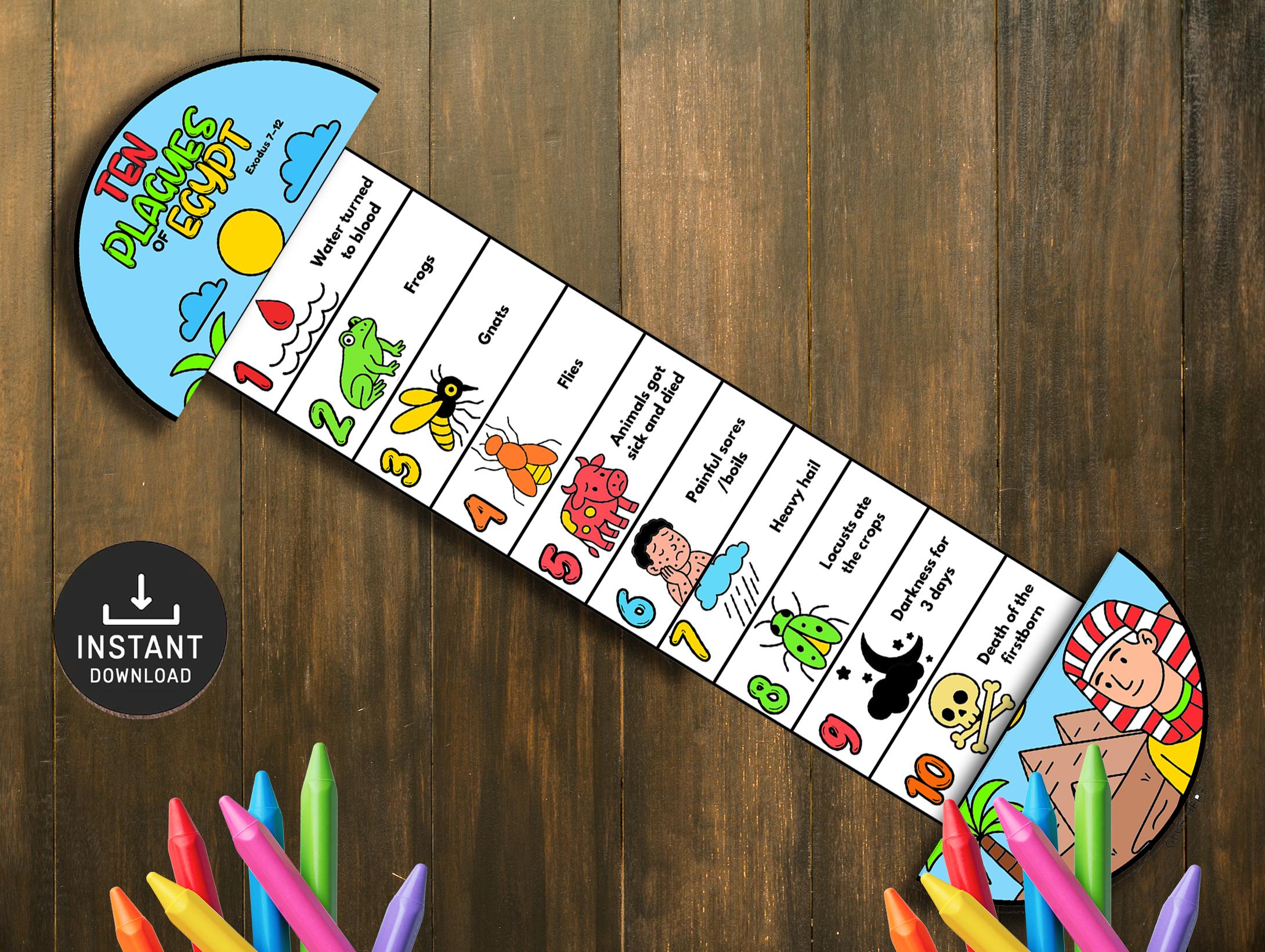 Ten Plagues of Egypt Folding Surprise Bible Story Craft, Bible Lesson ...
