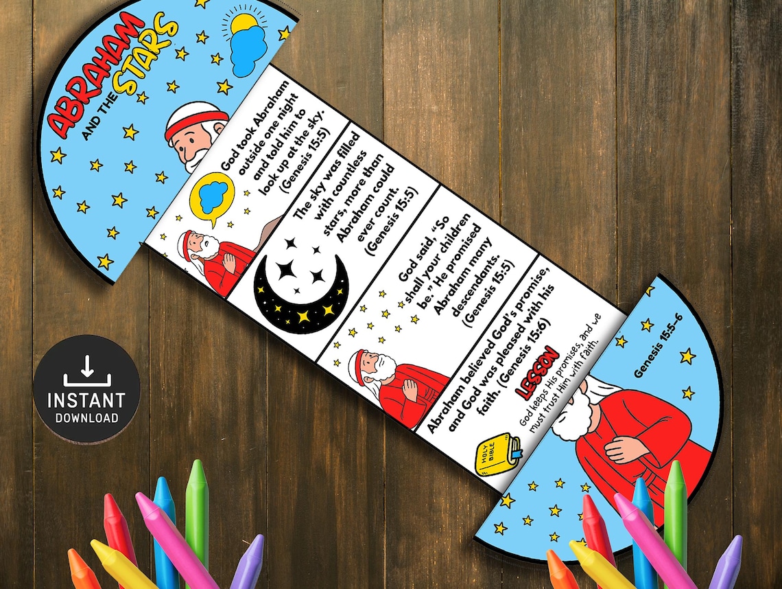 Abraham and the Stars Folding Surprise Bible Story Craft, Sunday School ...