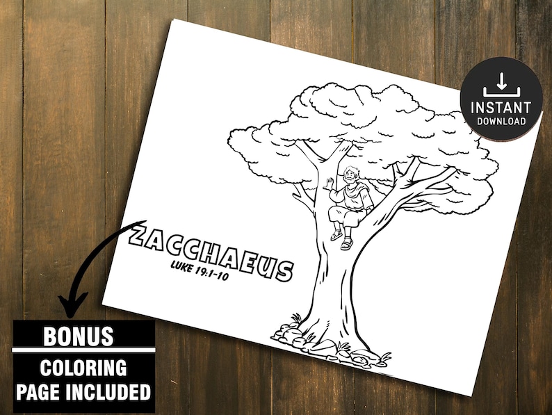 Zacchaeus, Bible Activity, Sunday Activities, Bible Placemat, Church ...