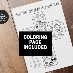 Plagues of Egypt Coloring Cube, Bible Activity, Kids Passover Lesson ...
