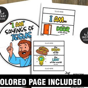 Jesus 'I AM' Statements Folding Craft, Bible Lesson Activity (digital ...