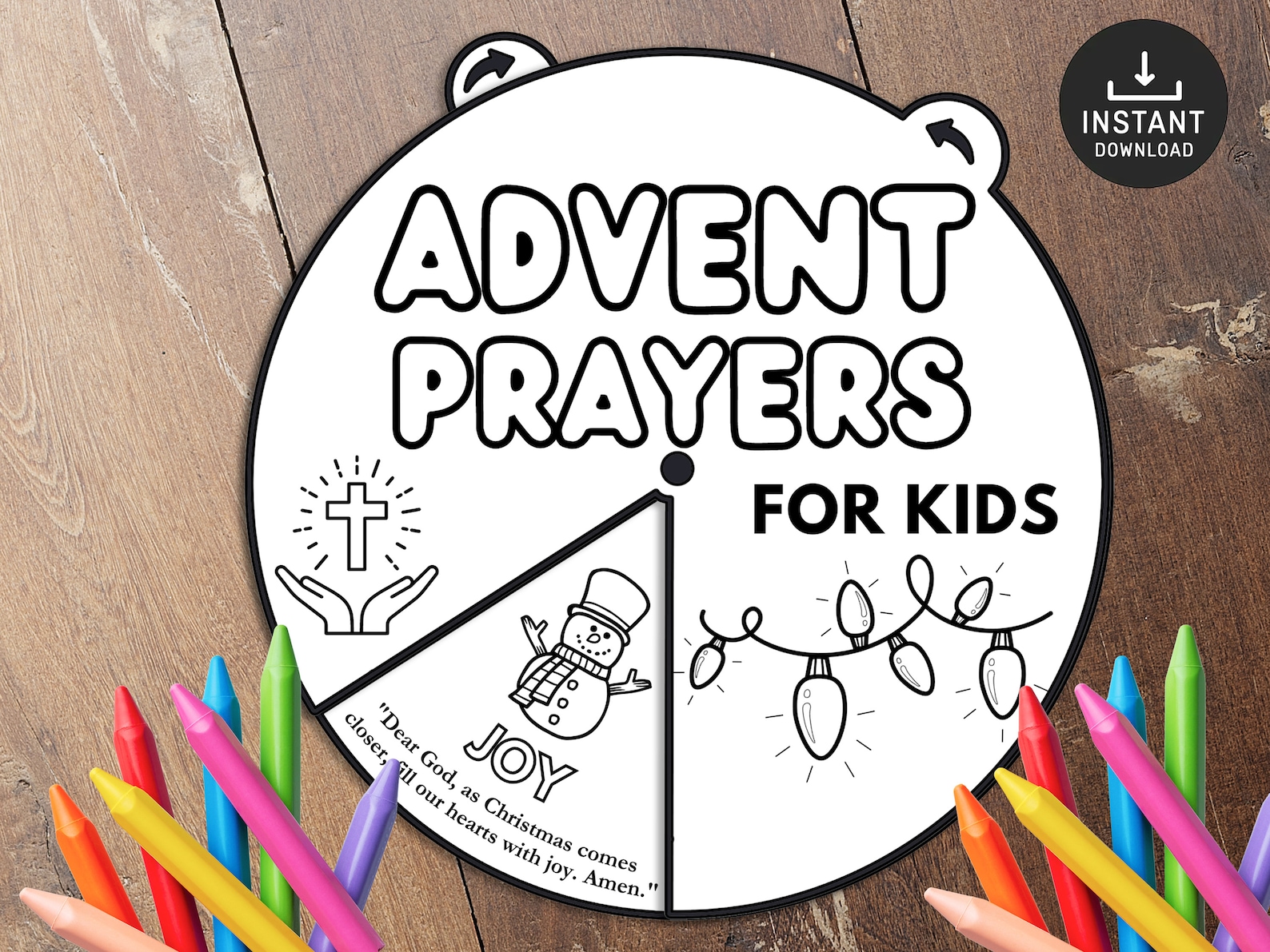 Advent Prayers Coloring Wheel, Bible Activity, Kids Bible Lesson ...