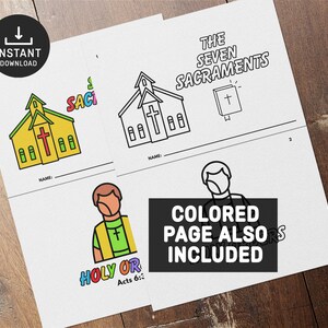 The Seven Sacraments Mini Book, Sunday School Craft, Church Kids ...