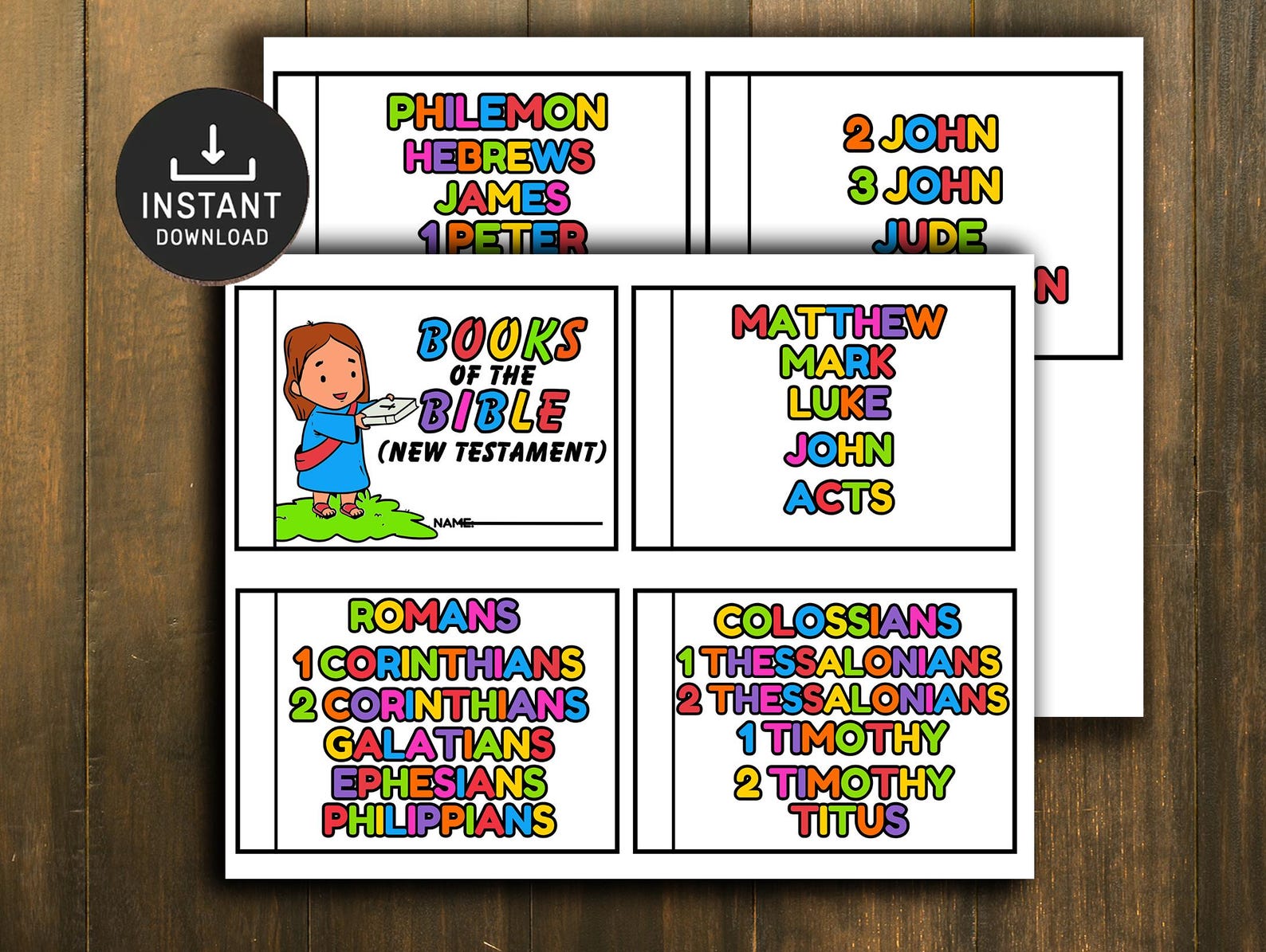 Books of the Bible, New Testament Mini Book, Printable Bible Activity ...