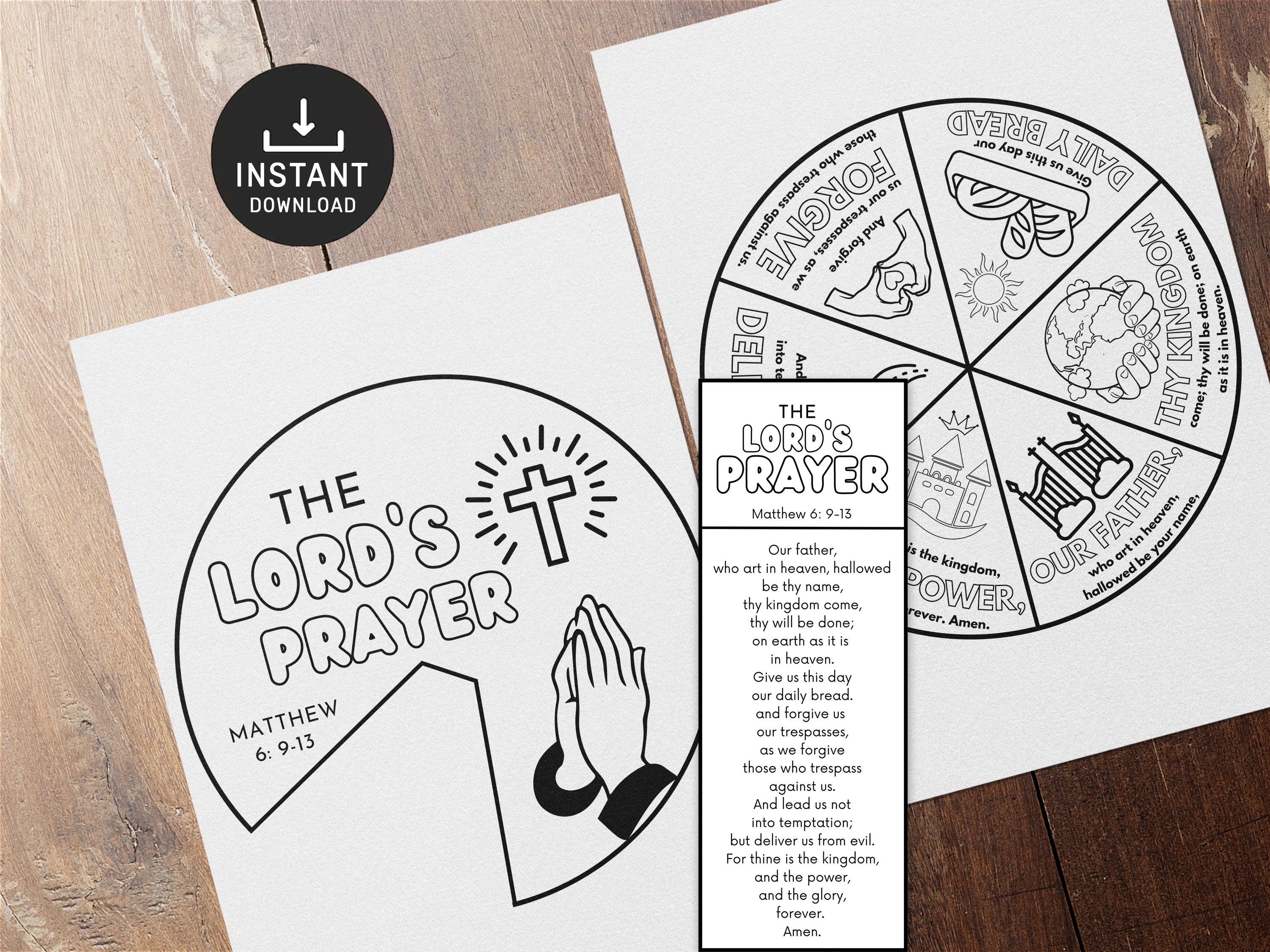 Coloring Wheel Printable Bible Activity Watercolor Kids - Etsy Canada