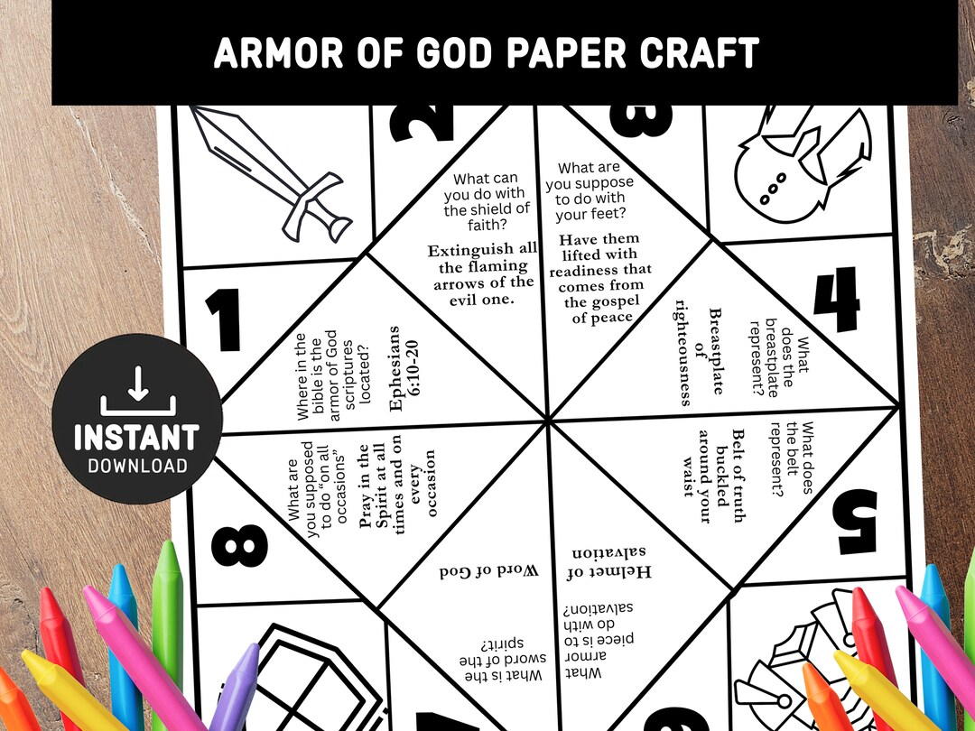 Armor of God Craft Armor of God Kid Put on the Full Armor of - Etsy