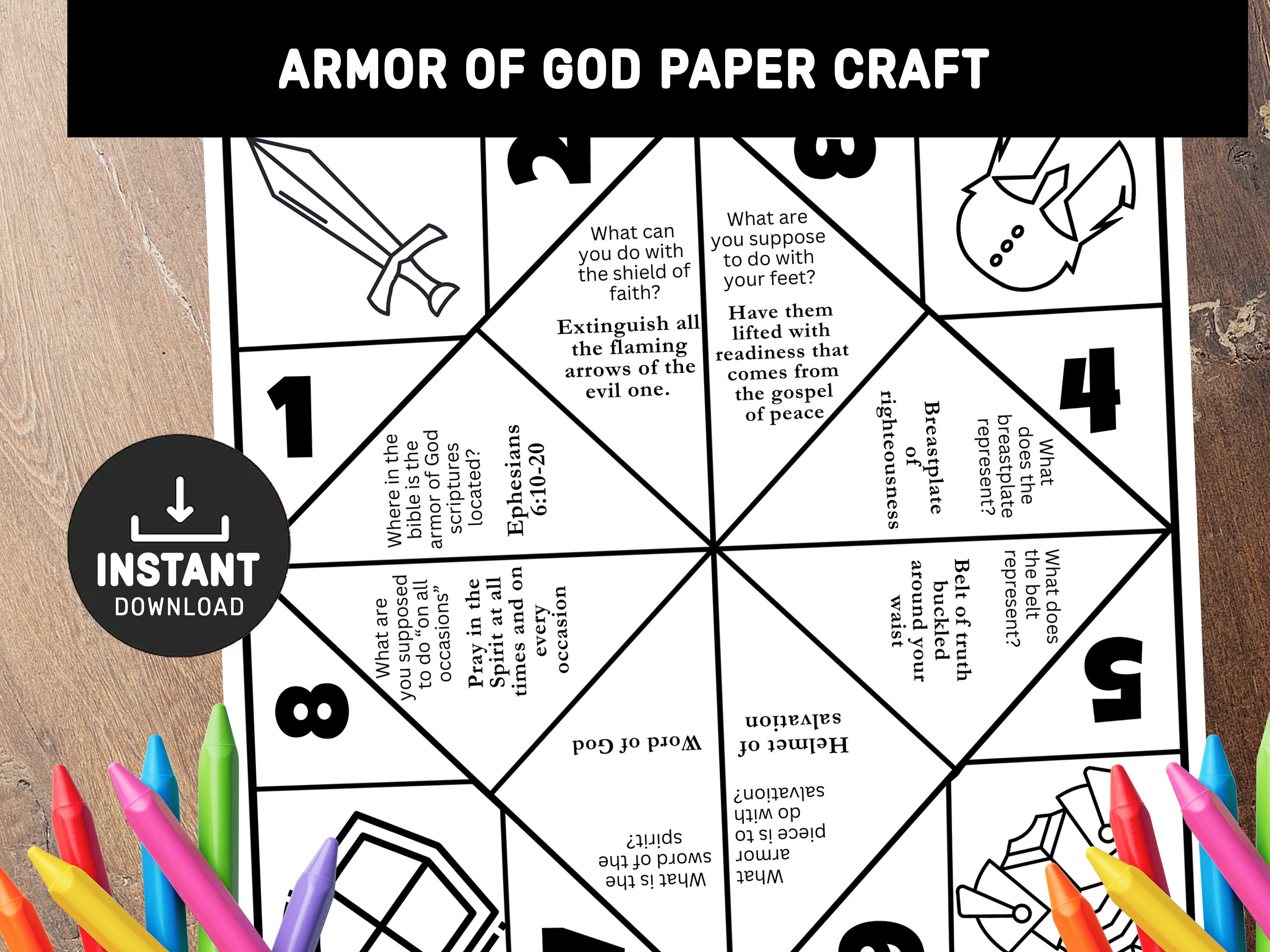 Armor of God Craft Armor of God Kid Put on the Full Armor of - Etsy