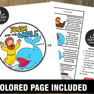 Jonah and the Whale Folding Surprise Bible Craft, Kids Bible Lesson ...