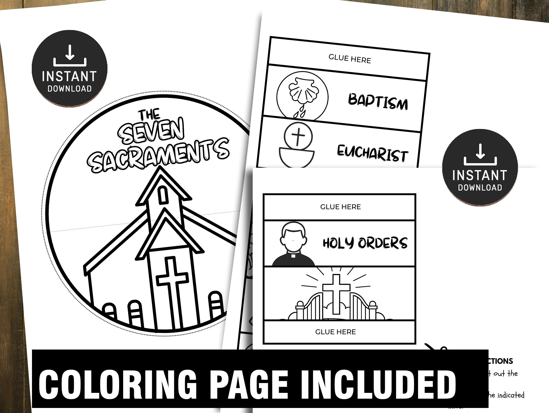 7 Sacraments Folding Surprise Bible Story Craft, Kids Bible Lesson ...