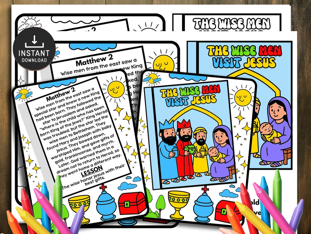 Wisemen Visit Jesus Mini Book, Bible Story Activity (digital Download ...