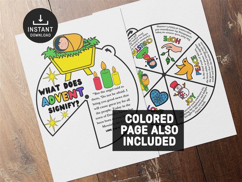 Advent Coloring Wheel, Bible Activity, Kids Bible Lesson, Memory Game ...