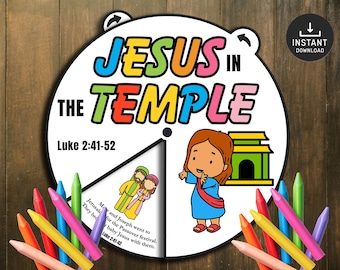 Jesus in the Temple Coloring Wheel, Luke 2, Bible Story, Kids Bible ...