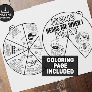 Jesus Hears Me When I Pray Coloring Wheel, Bible Activity, Kids Bible ...
