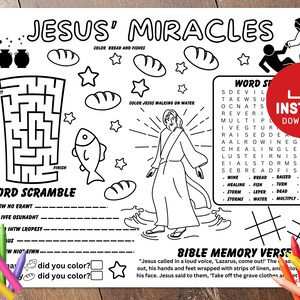 Jesus Miracles, Bible Activity, Sunday School Activities, Bible ...