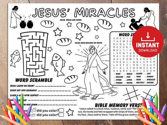 Jesus Miracles Activities Jesus Feeds 5000 Match Game | Printable