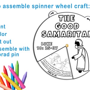 Good Samaritan Coloring Wheel, Good Samaritan Craft, Printable Bible ...