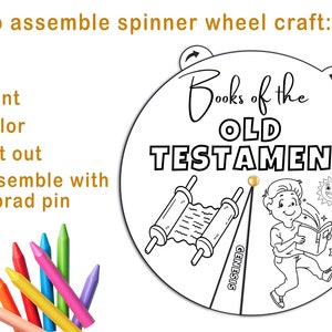 Books of the Bible, Old Testament Coloring Wheel, Printable Bible ...