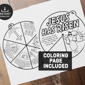 Easter Sunday Craft, Easter Sunday Bible Story Wheel Craft, Easter ...