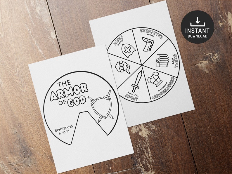 Armor of God Coloring Wheel, Bible Activity, Bible Lesson, Memory Game ...