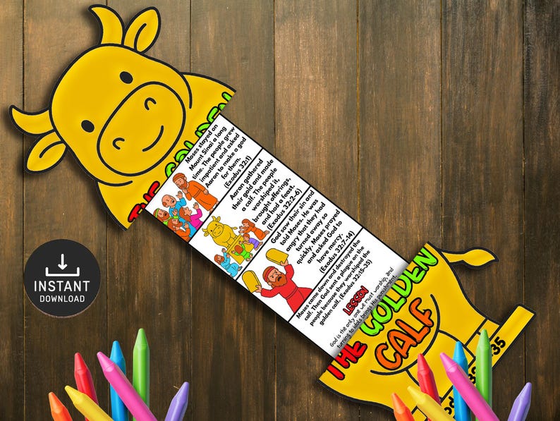 Moses and the Golden Calf Folding Surprise Bible Story Craft, Bible ...