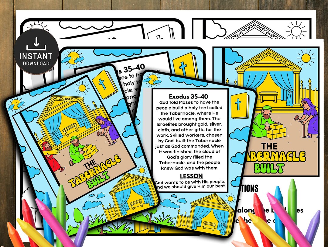 The Tabernacle Mini Book, Kids Bible Lesson, Sunday School, Bible Story ...